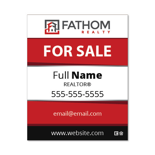 Fathom Realty 30x24 Listing Panel Stylized - Double Sided - RMD Signs
