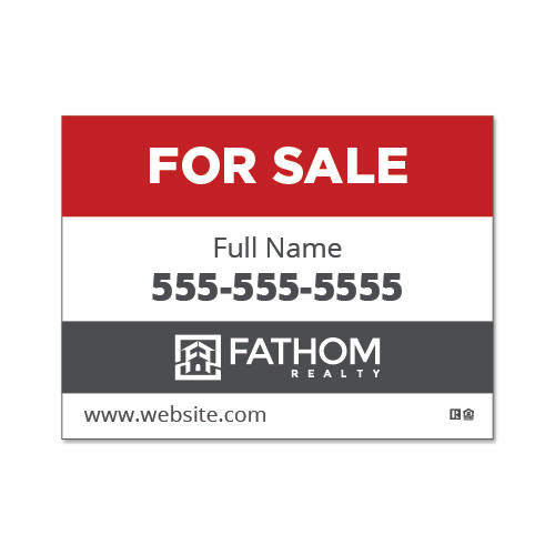 Fathom Realty 18x24 Listing Panel Double Sided - RMD Signs