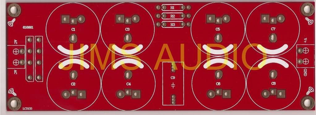 Heavy Duty Single Rail Power Supply PCB for OTL JHL Amps