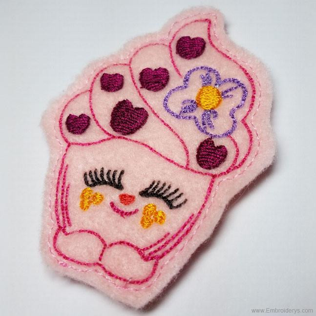 Cupcake Felty Headband Slider - Embroidery Designs
