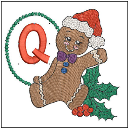 Gingerbread Man ABC's - A - Embroidery Designs