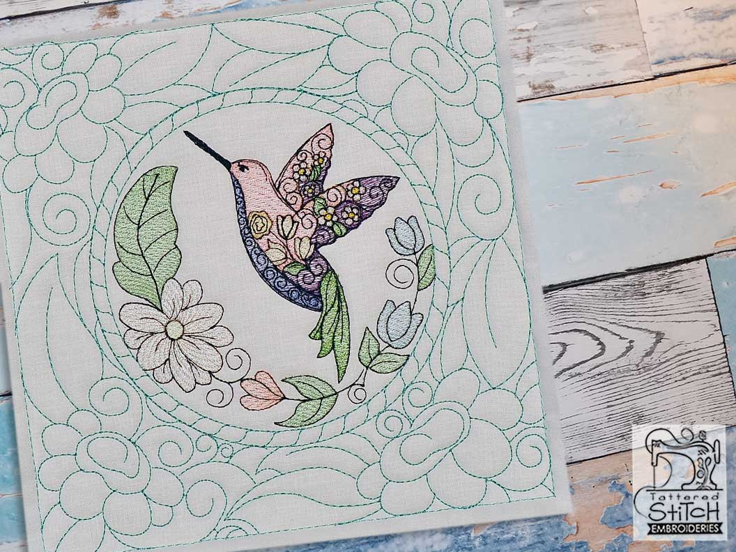 Hummingbird Quilt Block - Embroidery Designs & Patterns