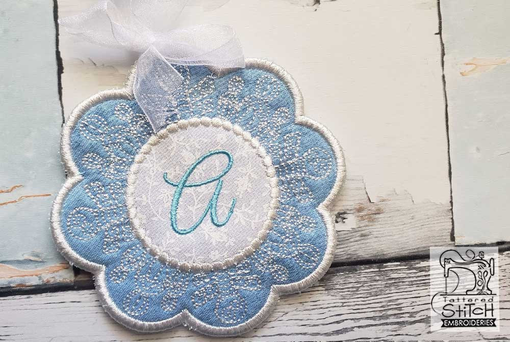 Snow Coaster - Machine Embroidery - Tattered Stitch Embroideries