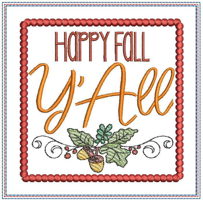 Happy Fall Y'all Chicken Hot pat with Sunflower Feltie - Embroidery Designs