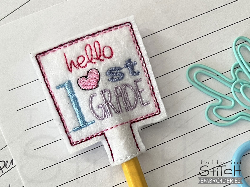 Back to School pencil toppers Bundle - Embroidery Designs & Patterns