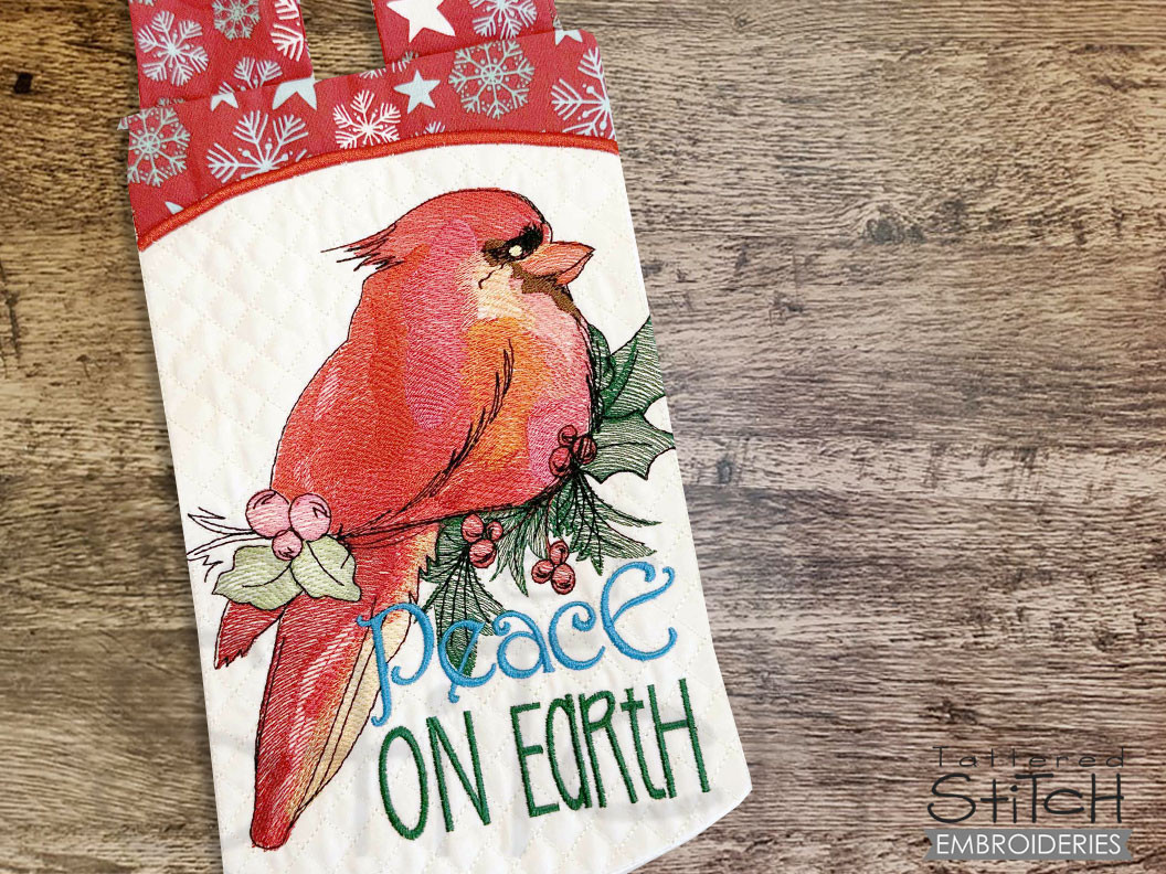 Peace on Earth Garden Flag - Machine Embroidery - Tattered Stitch ...