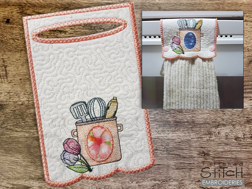 Tulips Canister Towel Topper - Embroidery Designs & Patterns
