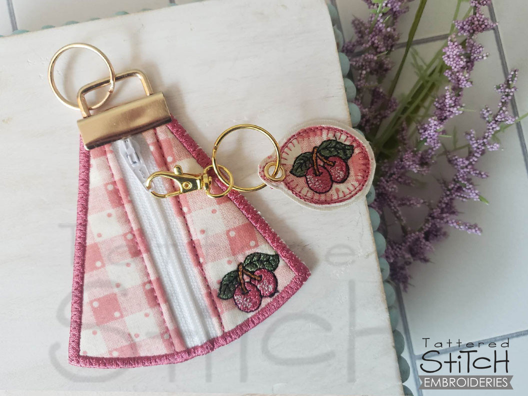 Cherry Coin Purse- Fits a 4x4" Hoop, Machine Embroidery Pattern ...