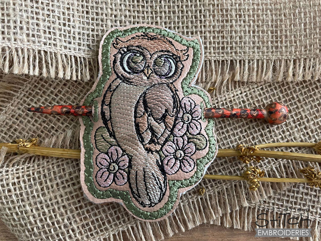 Owl Hair Bun Bling Embroidery Designs