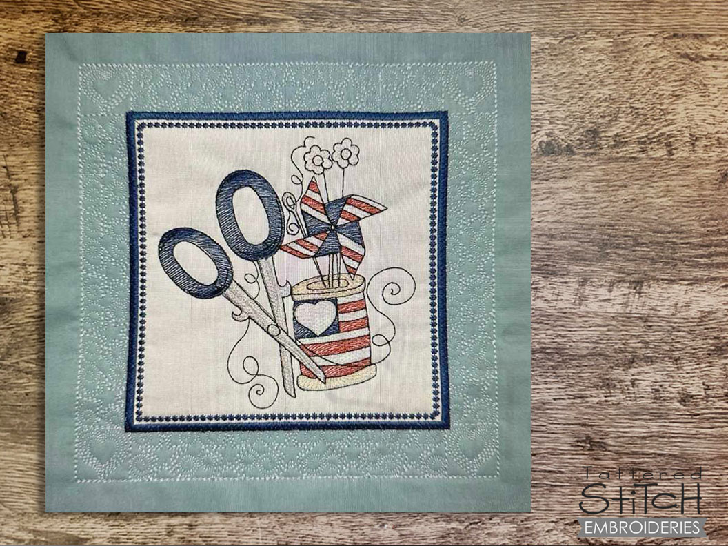 Patriotic Notions Scissors Embroidery Designs