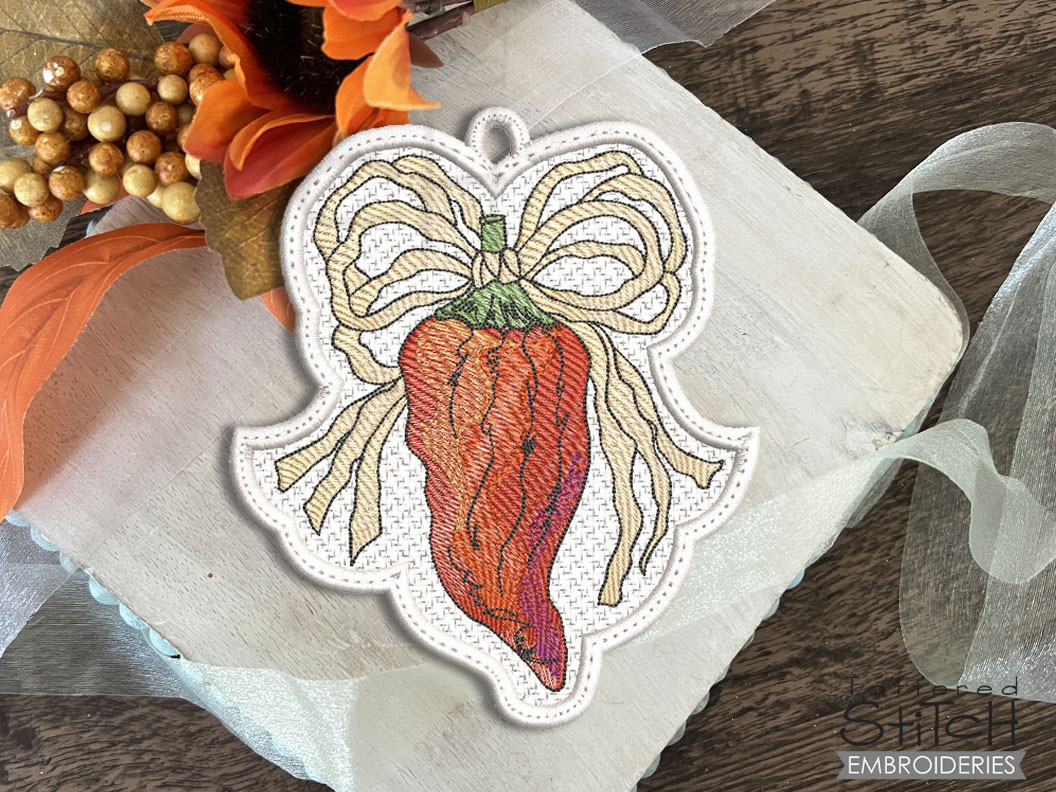 Red Hot Chili Pepper Coaster - Embroidery Designs & Patterns