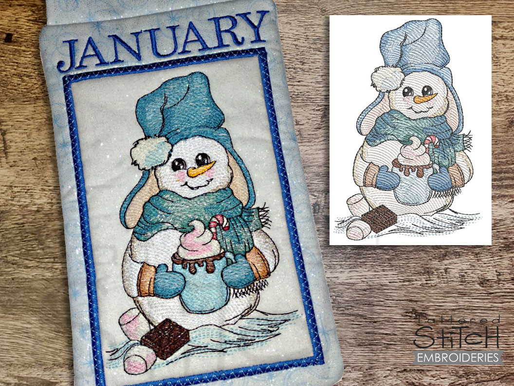 January Snowman Garden Flag