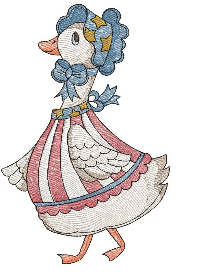 Patriotic Goose - Embroidery Designs & Patterns