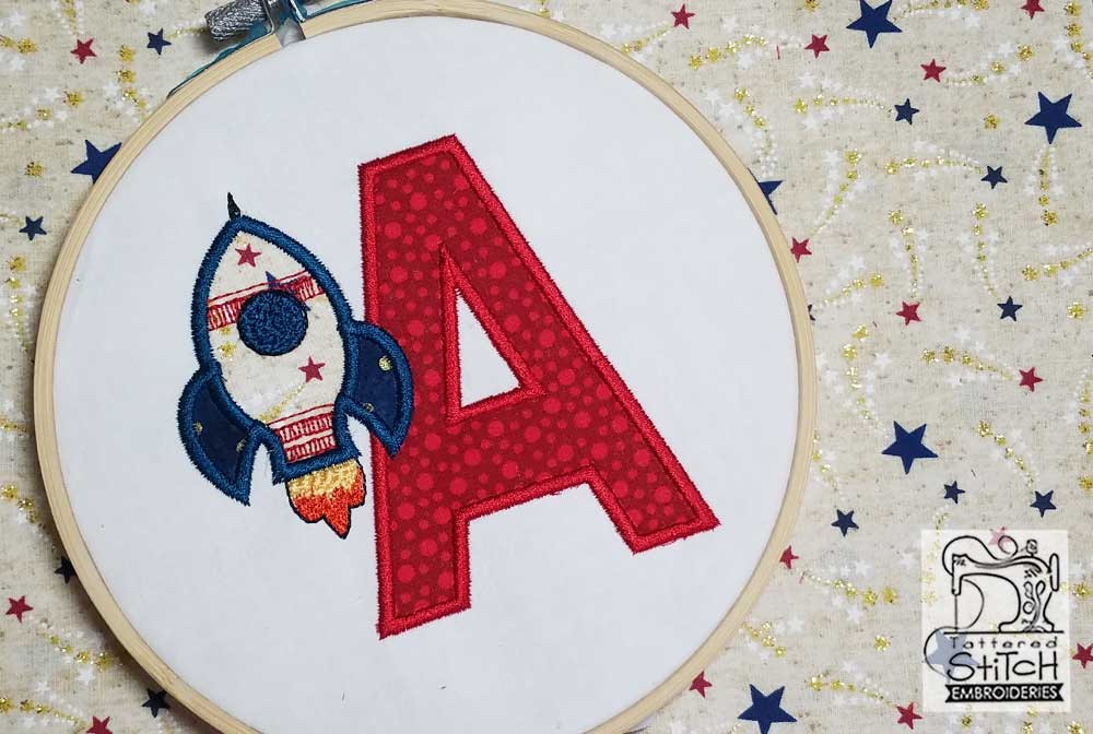 Rocket Applique ABCs - A - Embroidery Designs