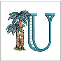 Palm Trees ABCs-U- Fits a 4x4" Hoop Embroidery Designs - Tattered ...