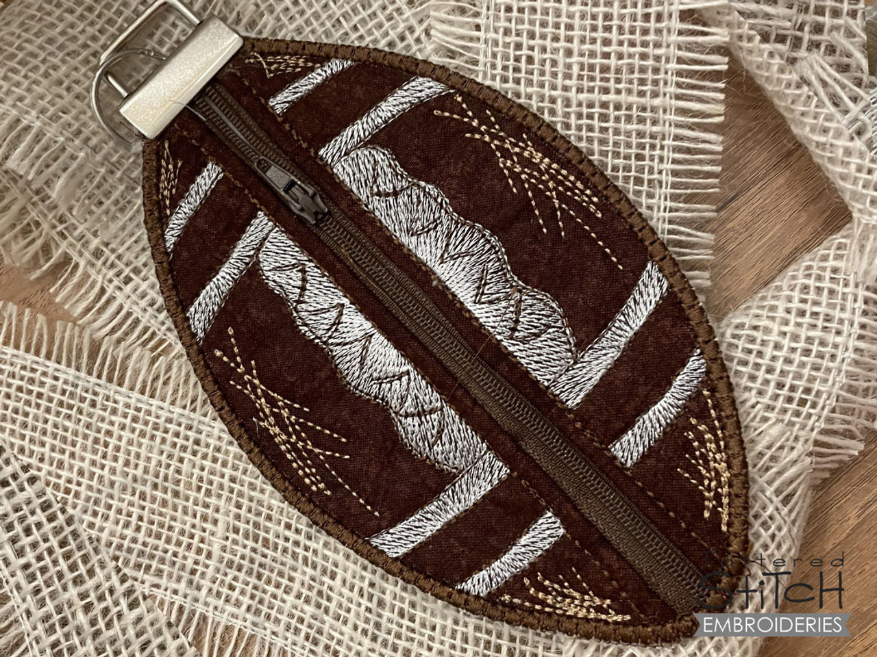 Football Zipper Bag Machine Embroidery