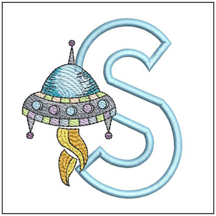 UFO Applique ABCs S - Embroidery Designs & Patterns - Tattered Stitch ...