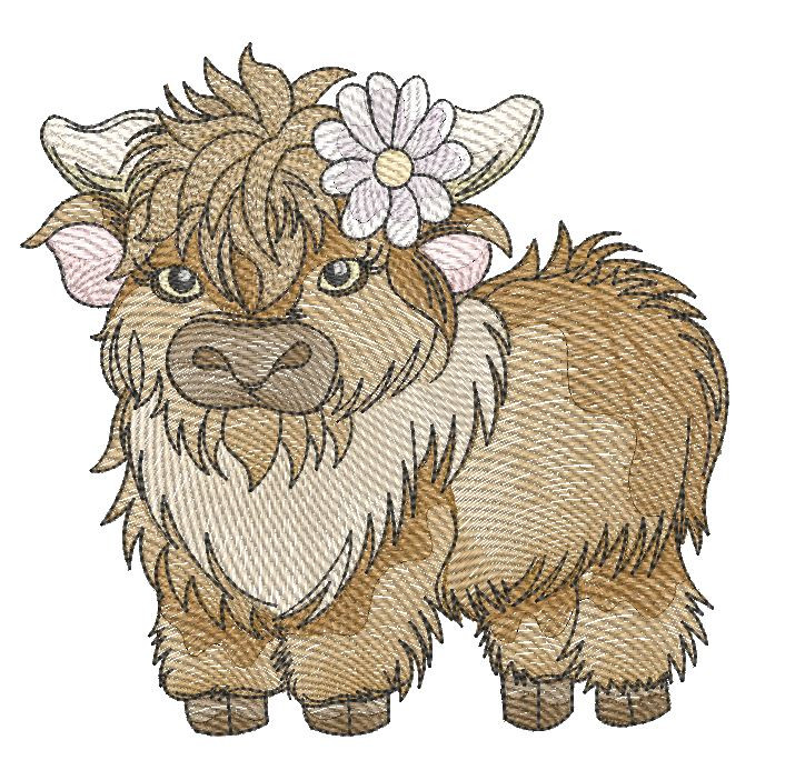 Highland Cow - Embroidery Designs