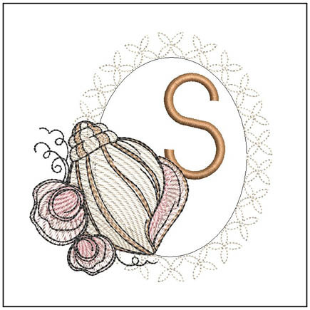 Conch Shell ABCs - S - Embroidery Designs & Patterns - Tattered Stitch ...