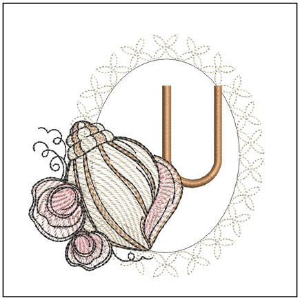 Conch Shell ABCs - U - Embroidery Designs & Patterns - Tattered Stitch ...