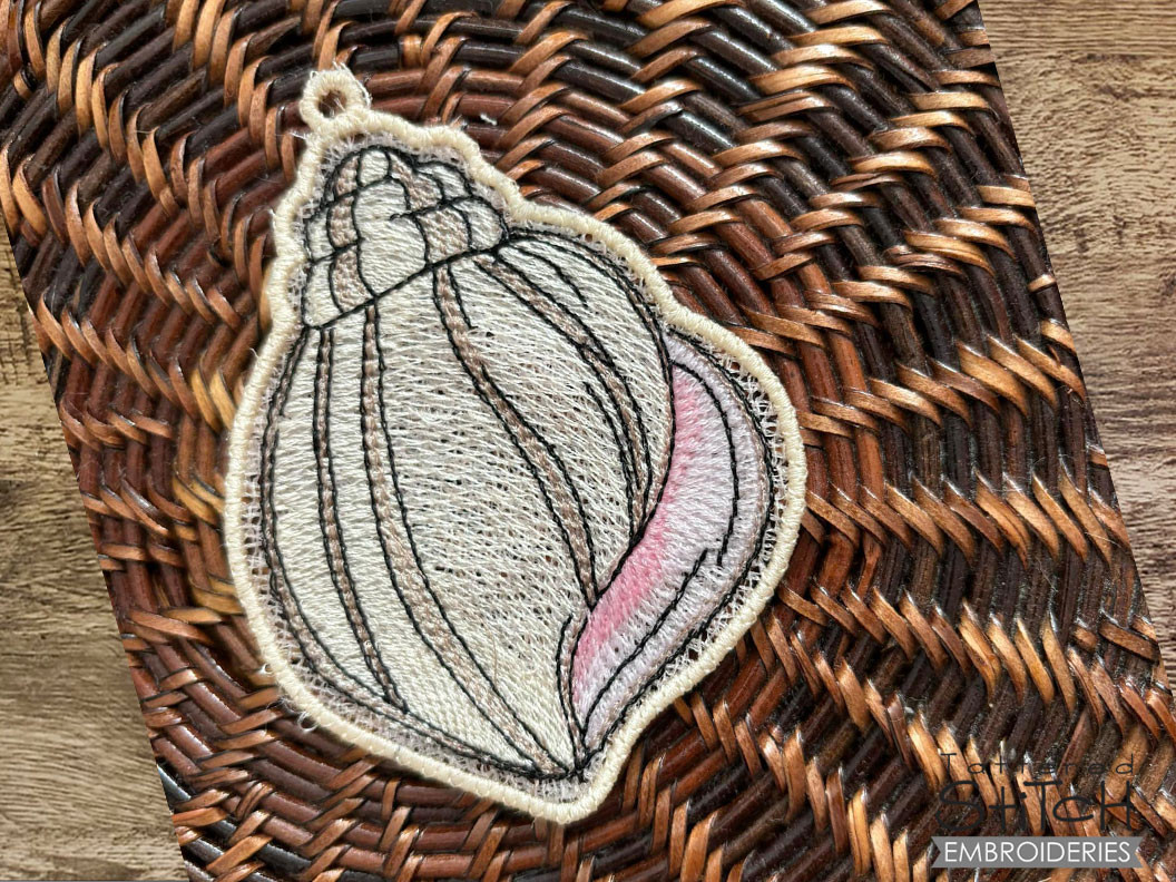 Conch Free Standing Lace Ornament - Embroidery Designs