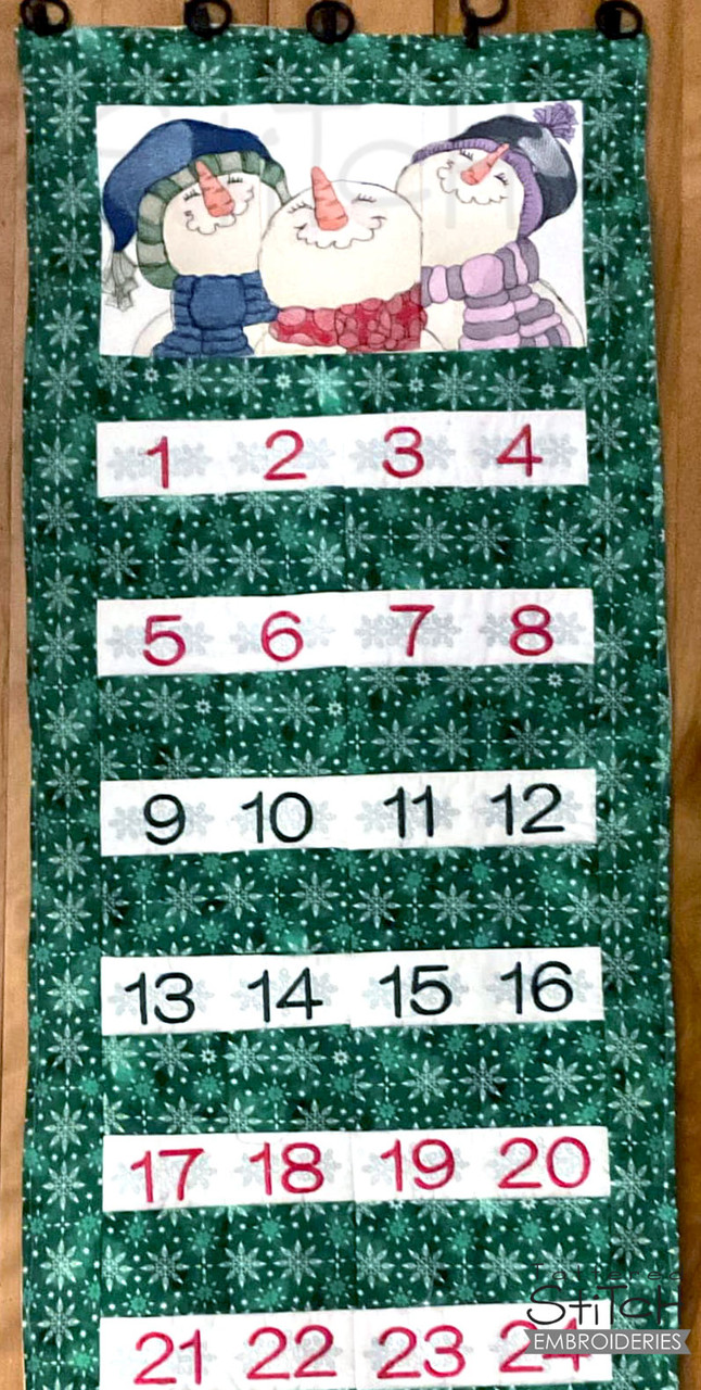Snowmen Advent Calendar - Embroidery Designs