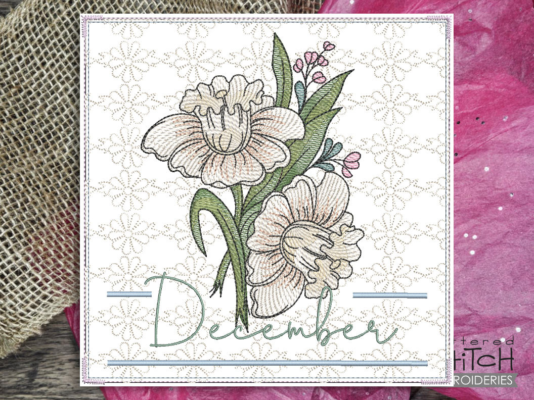 Narcissus Interchangeable Pillow Cover - Embroidery Designs