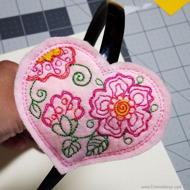 Heart Headband Slider - Embroidery Designs