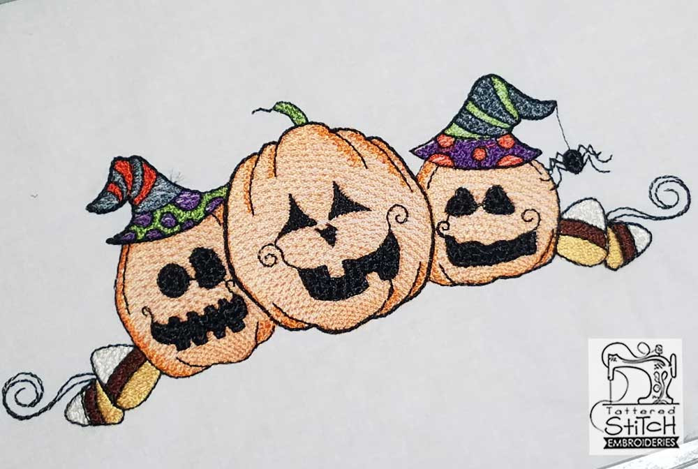 3 Little Pumpkins- Fits in a 5x7 & 8x8" Hoop - Instant Downloadable ...