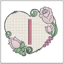 Heart Monogram ABCs - I - Embroidery Designs & Patterns