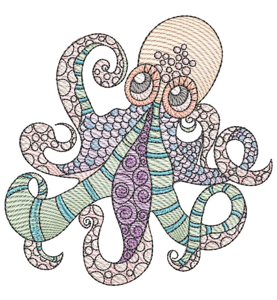 Octopus (Fish Only - NO Background) - Embroidery Designs