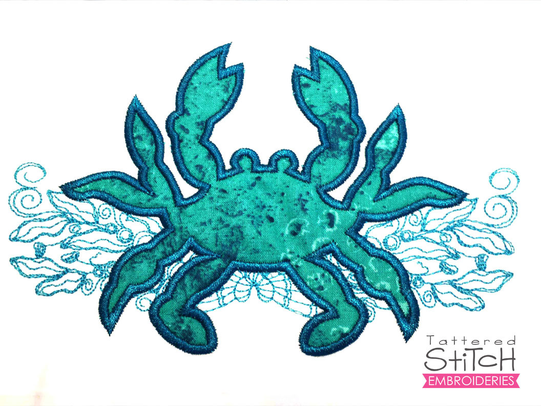 Crab Applique - Fits a 5x7, 6x10, and 8x12" Hoop - Embroidery Designs ...