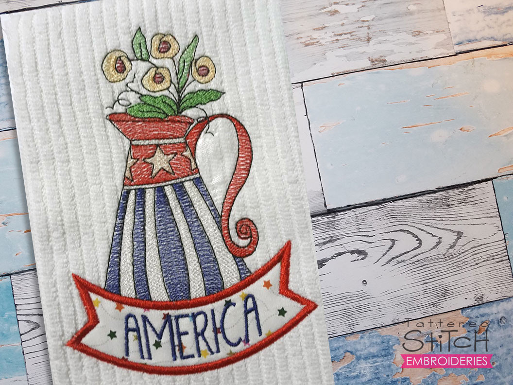 Americana Vase - Embroidery Designs & Patterns