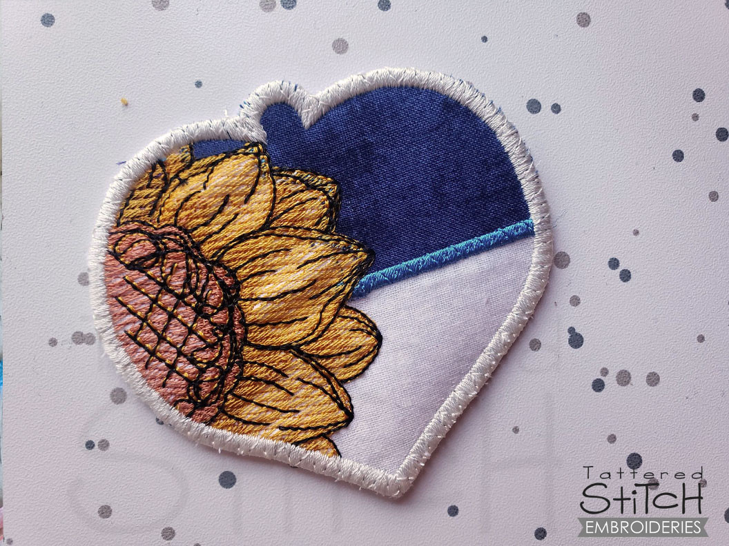 Sunflower Heart Ornament - Embroidery Designs & Patterns