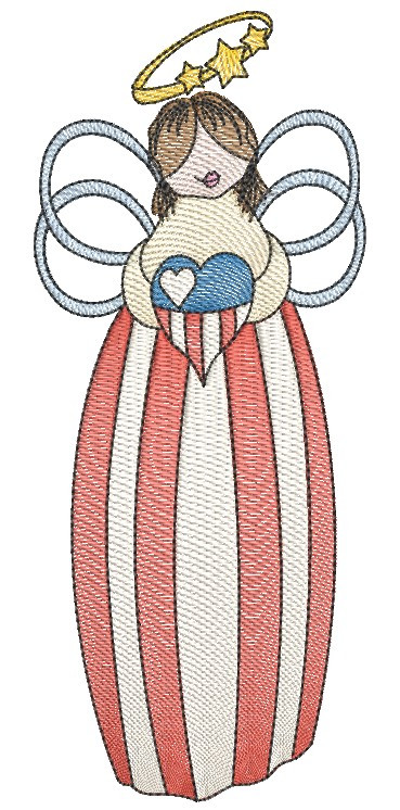 Americana Angel - Embroidery Designs - Tattered Stitch Embroideries