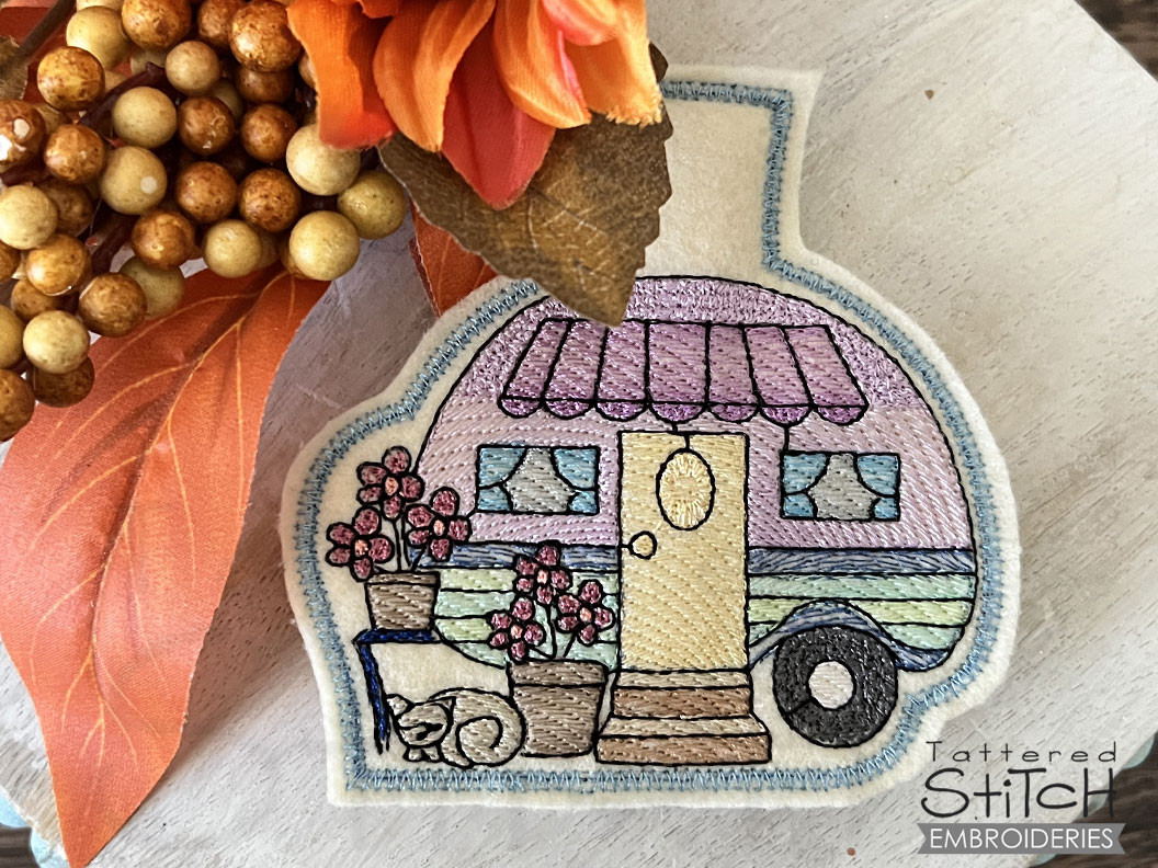 Camper Clothespin Magnet - Embroidery Designs & Patterns
