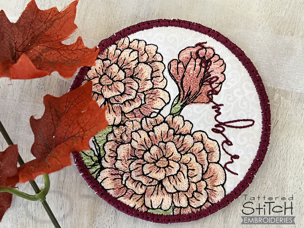 November Mums - Birth Month Flowers Bundle - Machine Embroidery ...