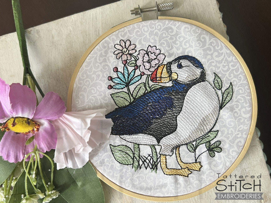 Bird of the Month - February Puffin Bundle - Embroidery Designs