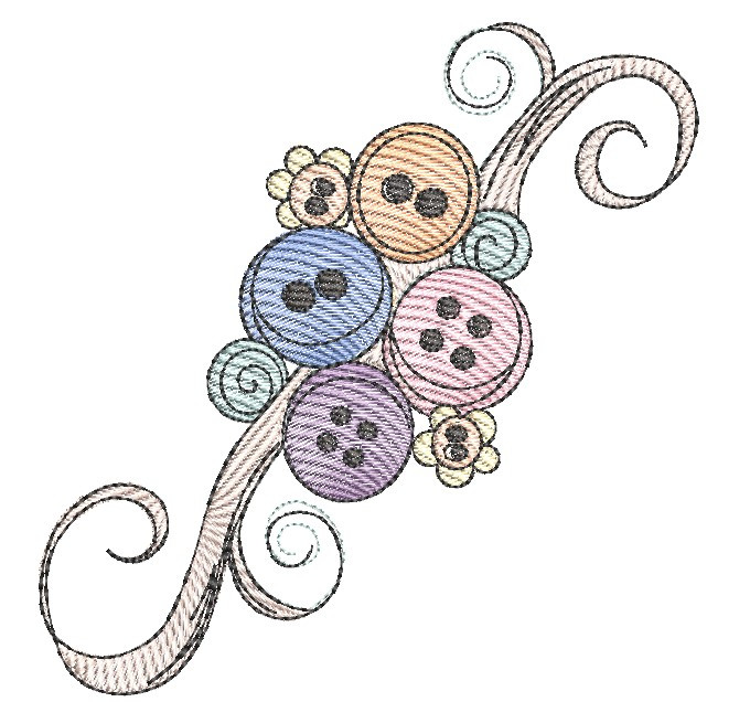 Buttons Sewing Notion - Machine Embroidery - Tattered Stitch Embroideries