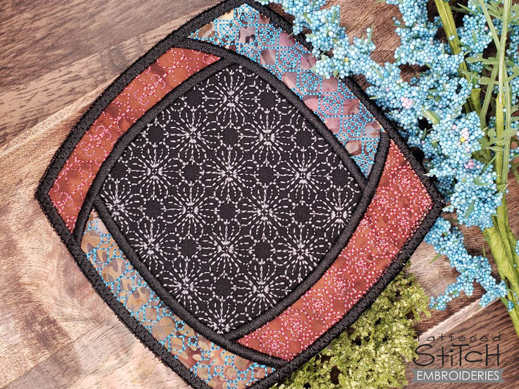 Scrappy Coaster Embroidery Designs