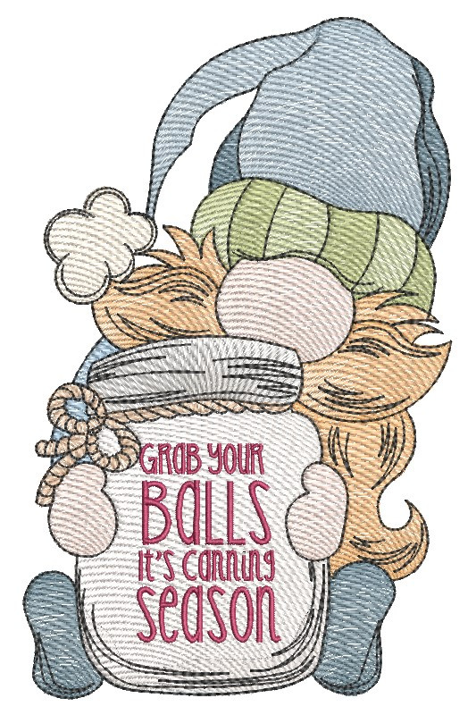 Canning Gnome - Embroidery Designs & Patterns