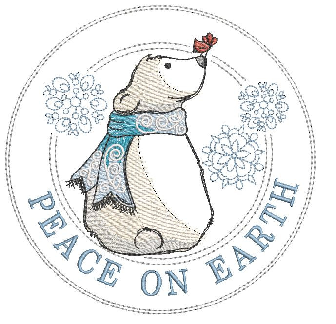 Peace on Earth Label- Embroidery Designs