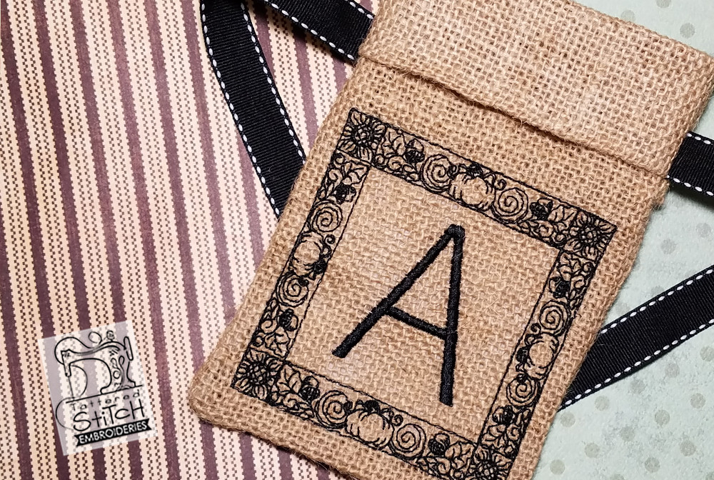 Fall Harvest Font Bag - C - Embroidery Design