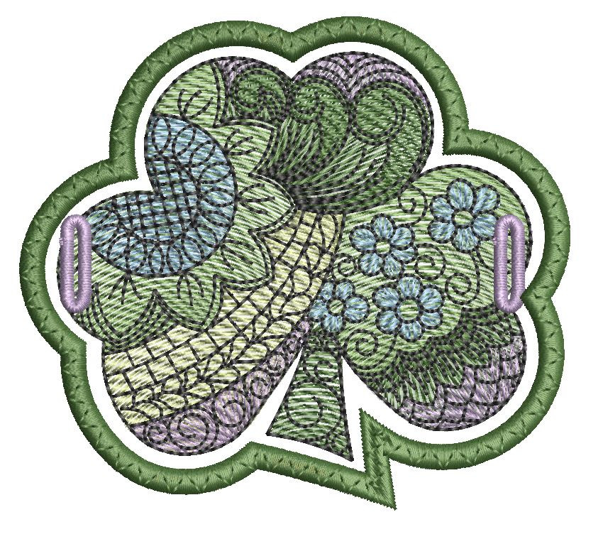 Mehndi Clover Hair Bun Bling - Embroidery Designs