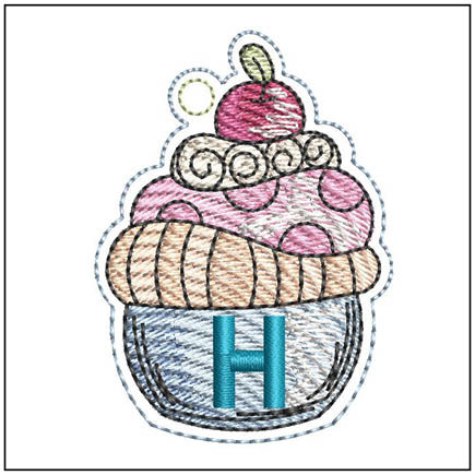 Cupcake Charm ABCs - H - Embroidery Designs & Patterns - Tattered ...