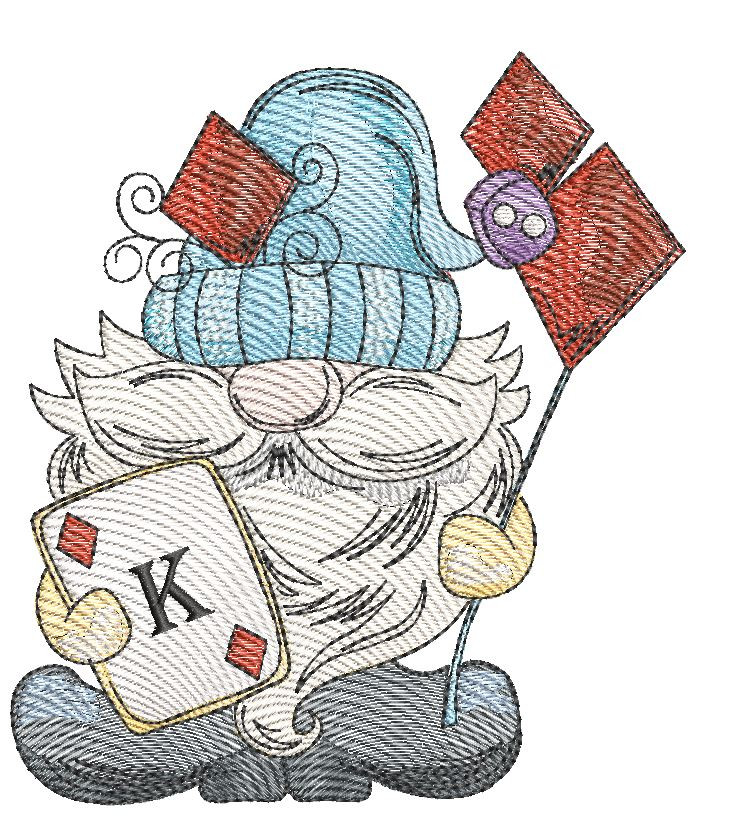 Diamonds Gnome Embroidery Designs