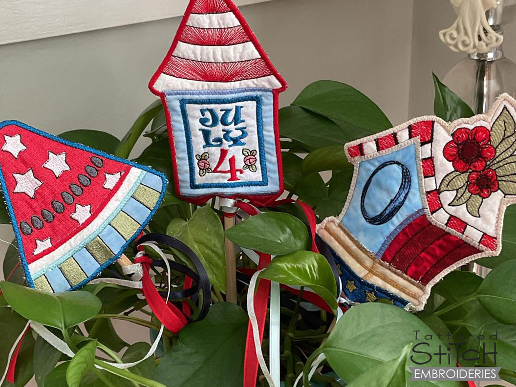 Patriotic Rocket Garden Stick