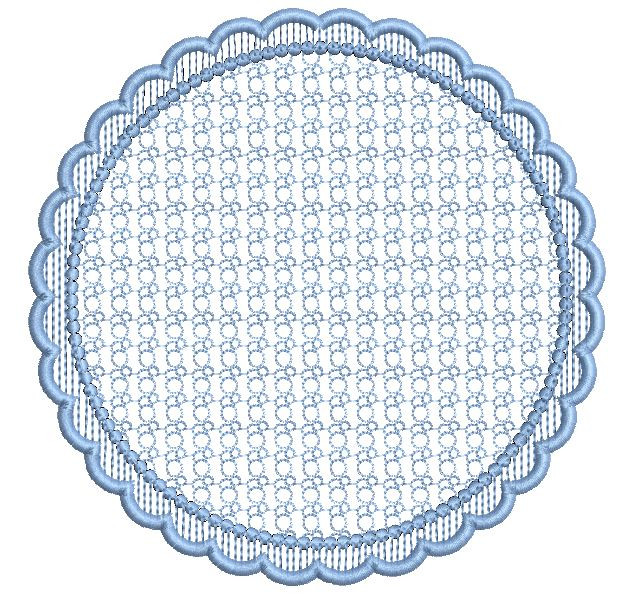 Motif Knockdown Scalloped Circle Frame - Embroidery Designs