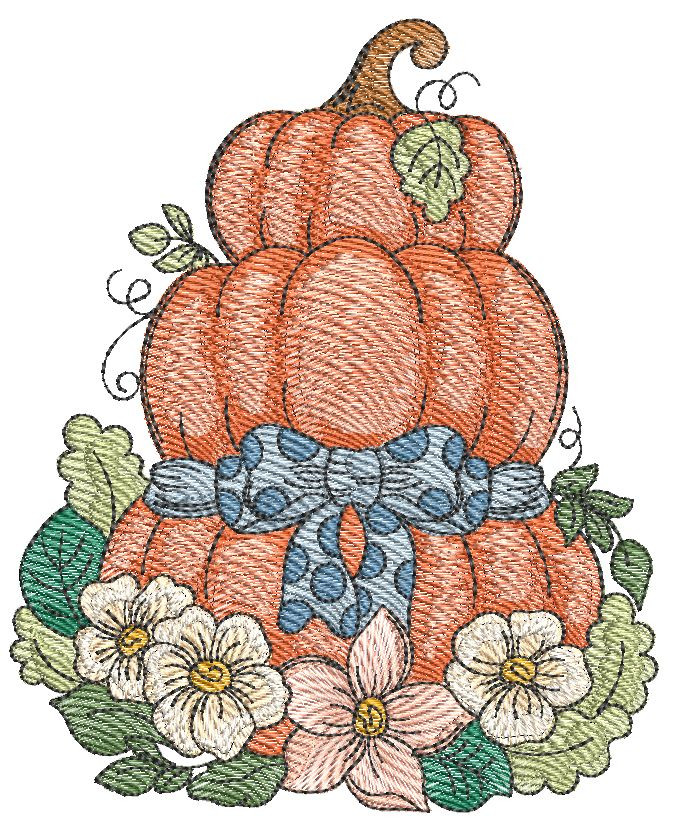 Pumpkin Topiary - Embroidery Designs