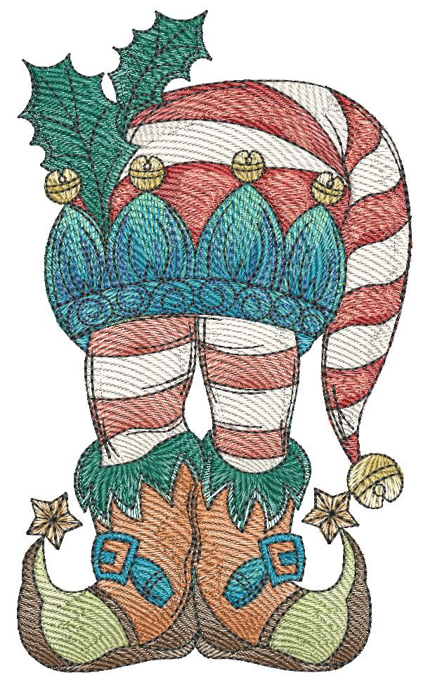 Elf Boots & Hat- Embroidery Designs